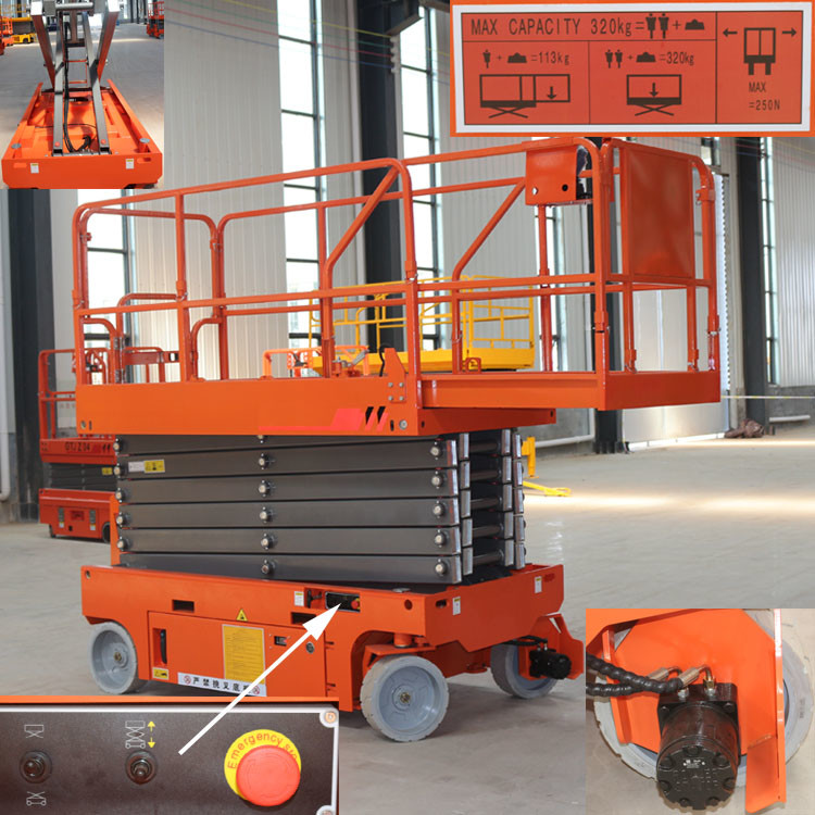 Motion Alarm Mini Scissor Lift Stable Performance Flexible Operation